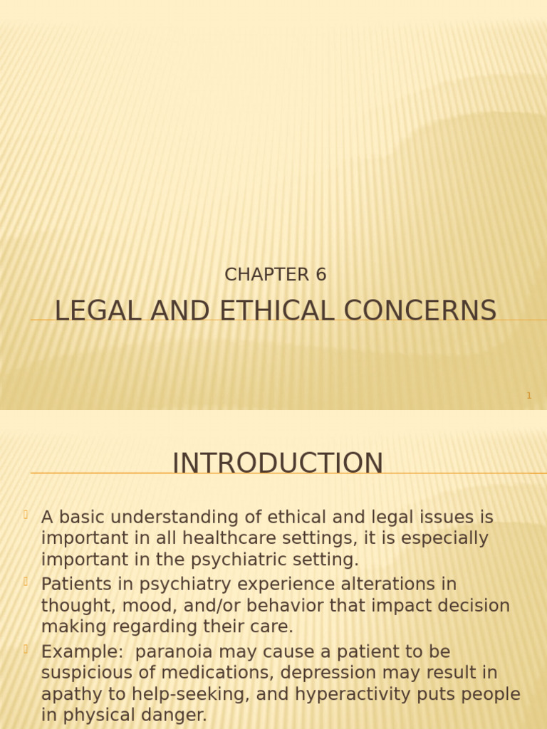 Legal and Ethical Issues in Psychiatry | PDF | Informed Consent ...