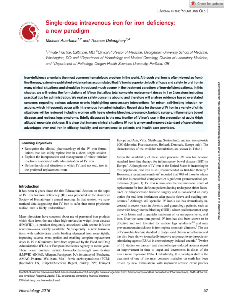 IV Iron Therapy: Total Deficit Calculation | PDF | Intravenous Therapy ...