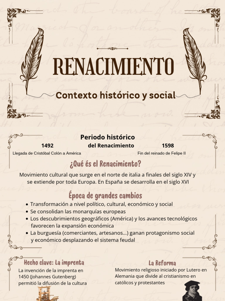 El Renacimiento Contexto Histórico y Social | PDF | Renacimiento