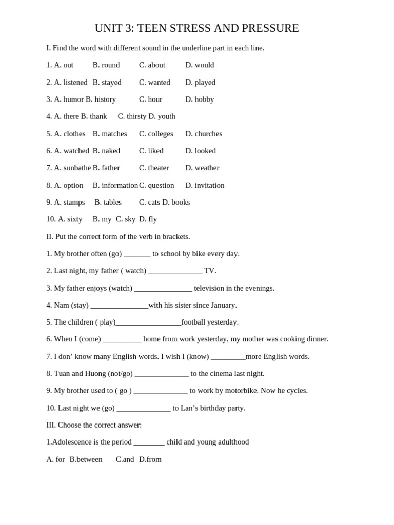 UNIT 3 grade 9 | PDF