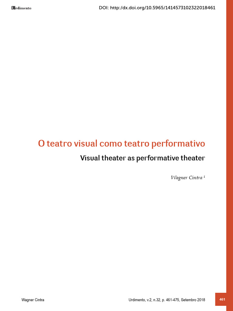 Teatro Visual: Hibridismo e Performance | PDF | Teatro | Imagem