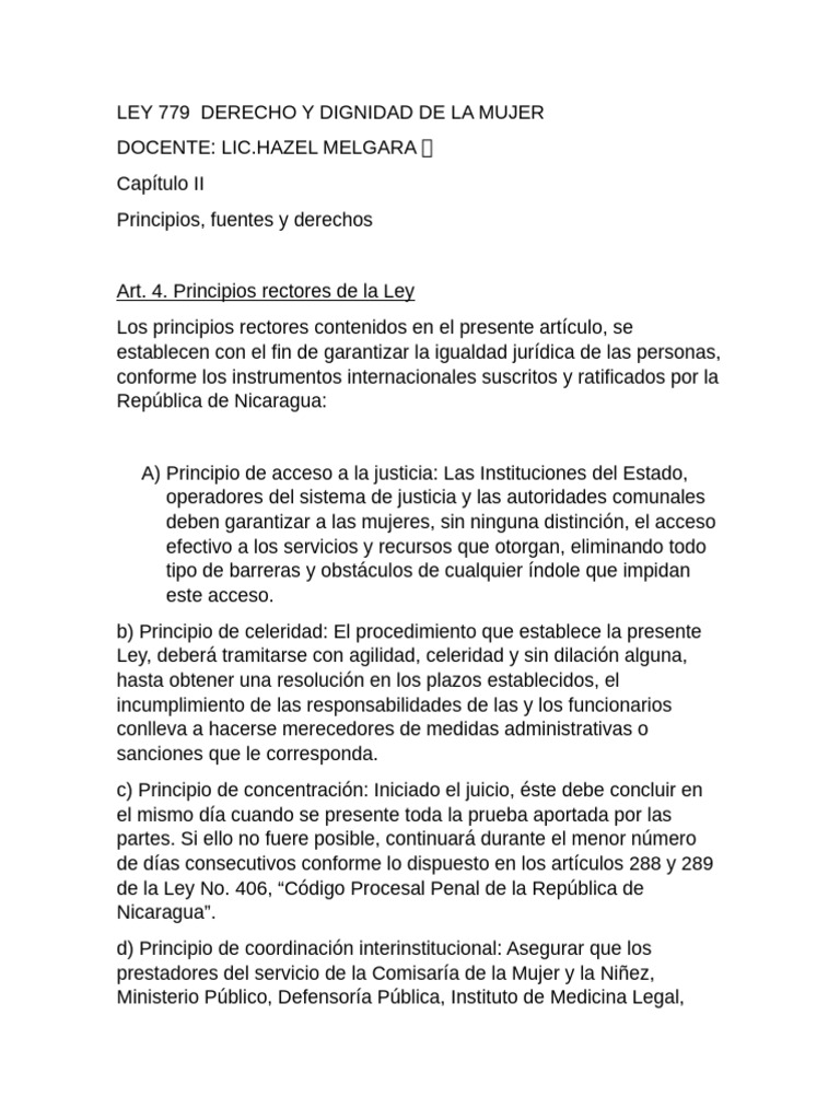Ley 779 | PDF | Violencia | Igualdad de género