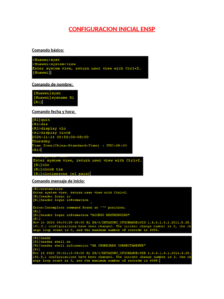 Configuracion Inicial Ensp | PDF