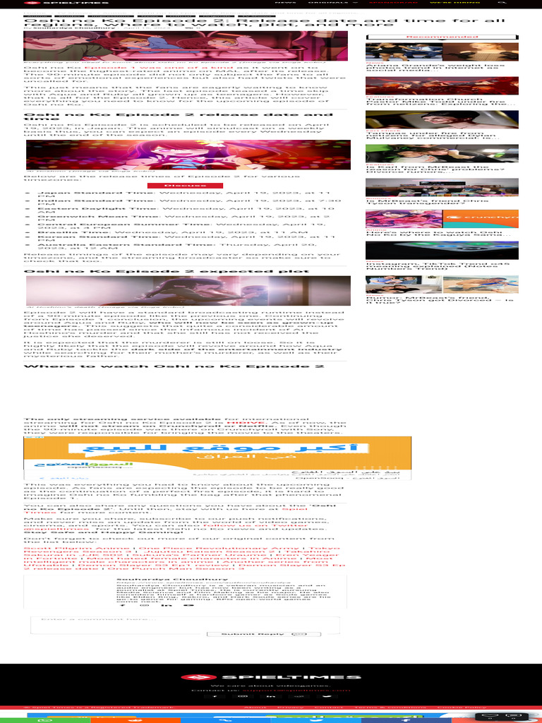 Oshi No Ko Episode 2 Release Date, Where To Watc | PDF