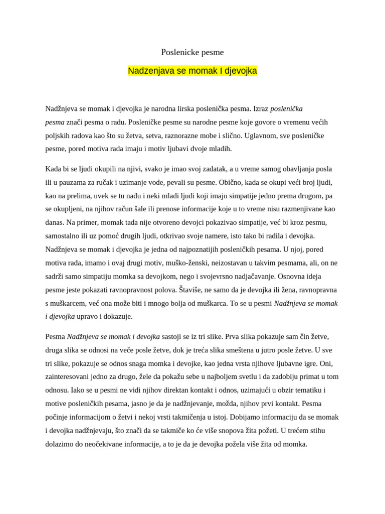 Poslenicke Pesme | PDF