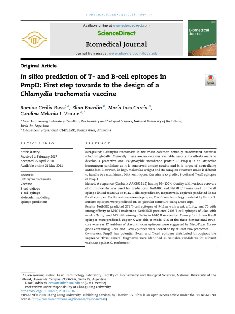 Biomedical Journal | PDF | Epitope | Major Histocompatibility Complex