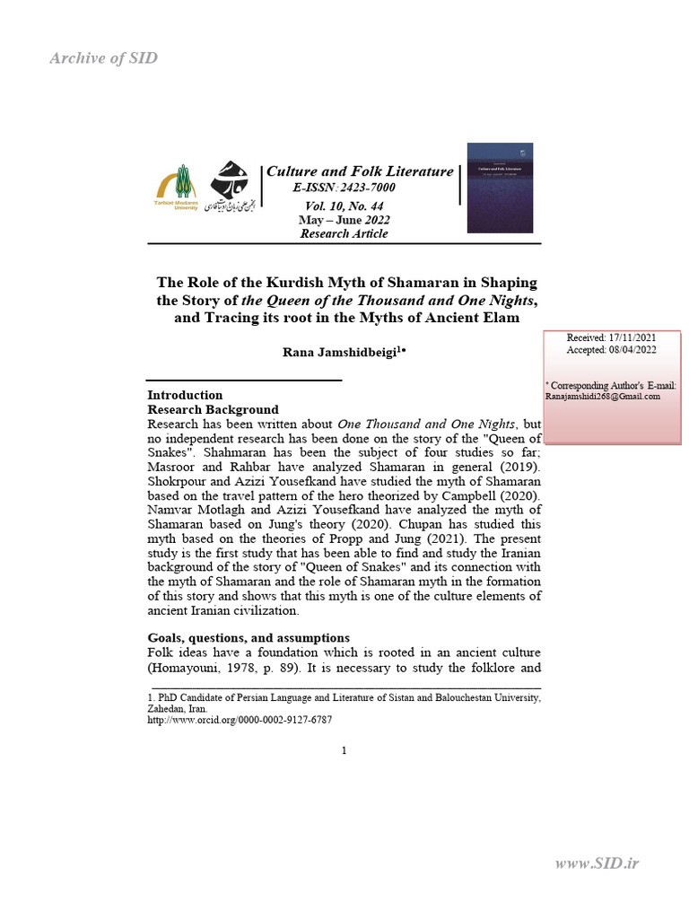 Shamaran's Influence on Queen of Snakes | PDF | Iran | Kurds