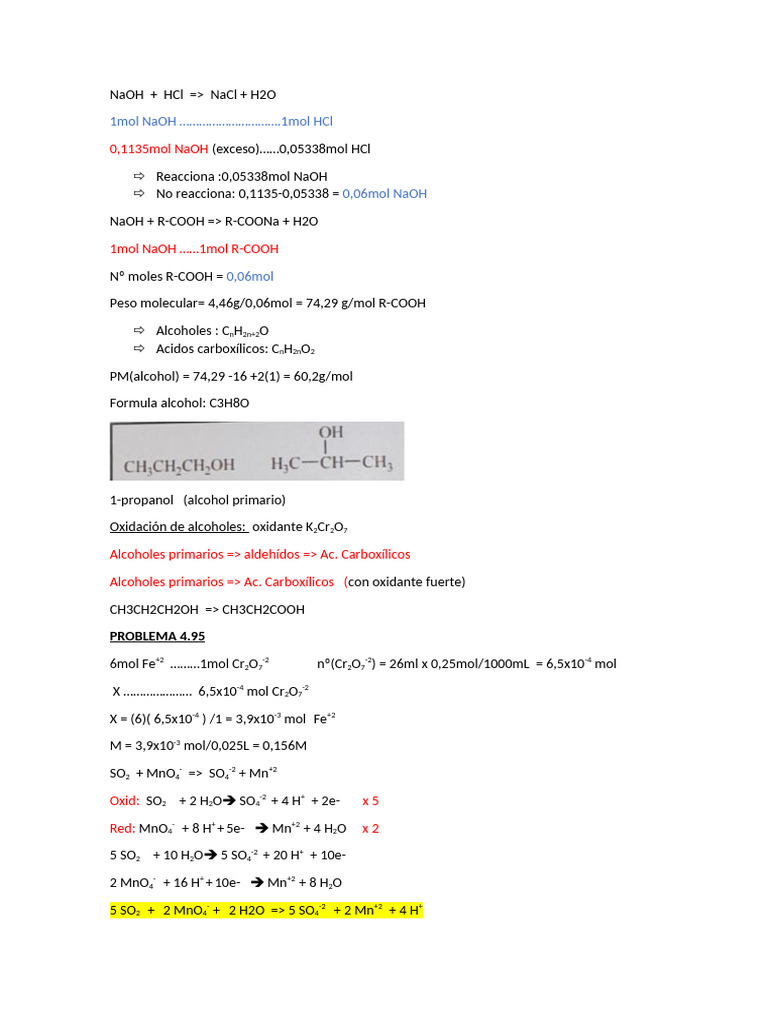 Ejercicios Quimica | PDF