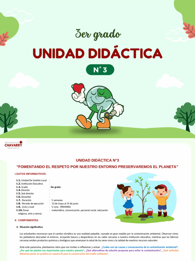 Unidad N°03 - 3er Grado | PDF | Entorno natural | Dios