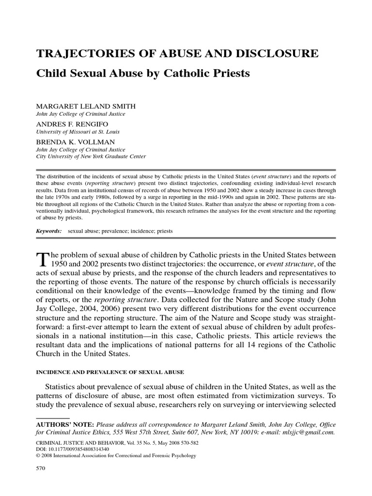 Trajectories of Abuse, CSA by Catholics | PDF | Child Abuse | Child Sexual Abuse