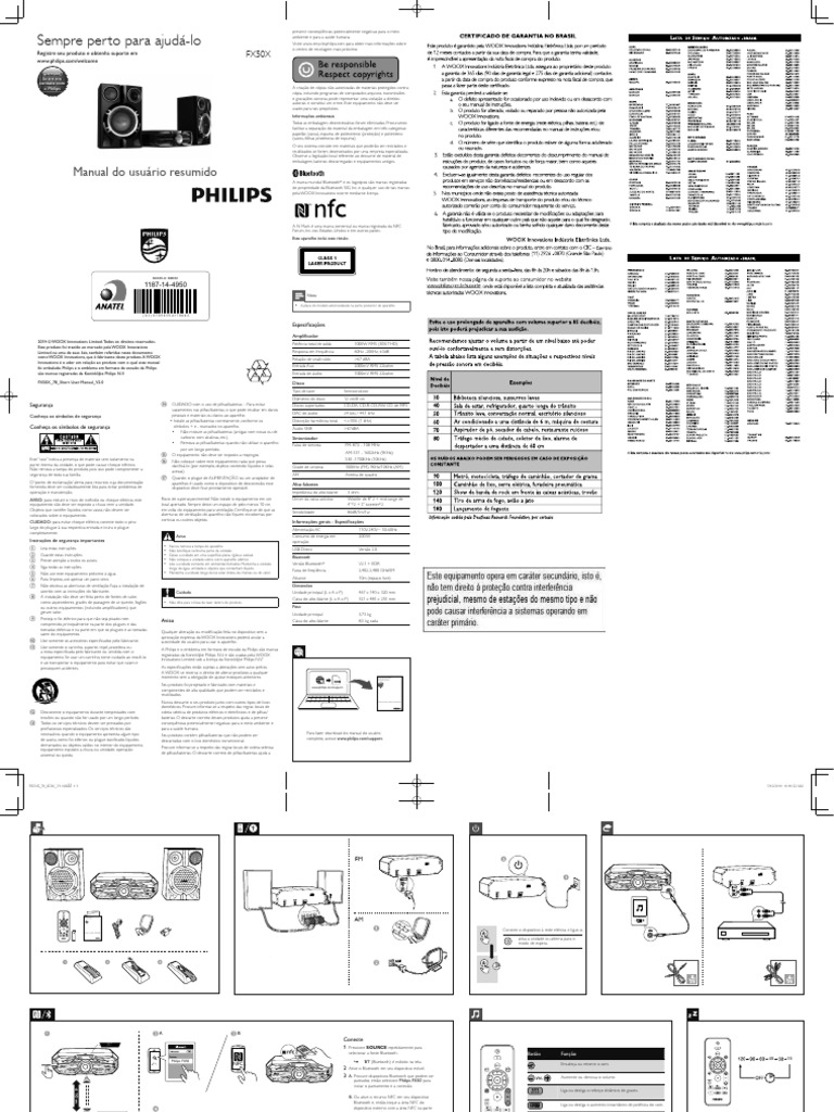 PHILIPS fx50x Manual Técnico | PDF | Bluetooth | Embalagem e rotulagem