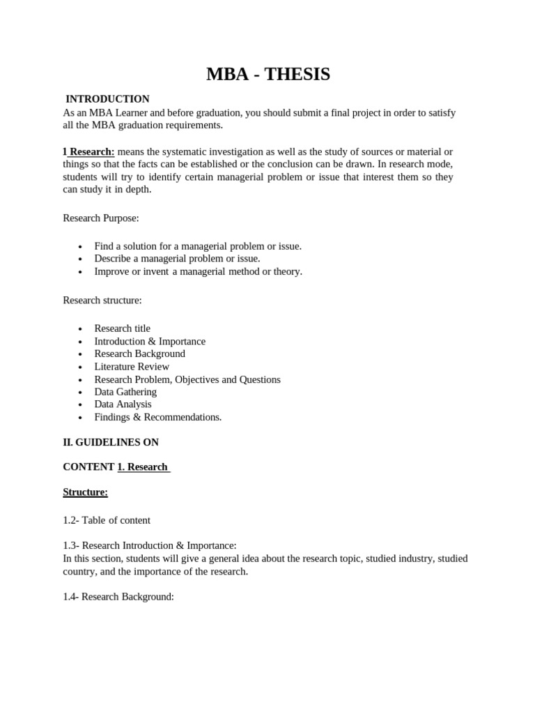 MBA Thesis Before Registration SEP 2024 | PDF | Science | Methodology
