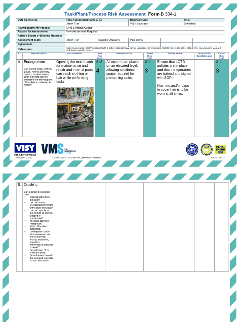 LINE 1 Internal Coater | PDF | Waste | Fires