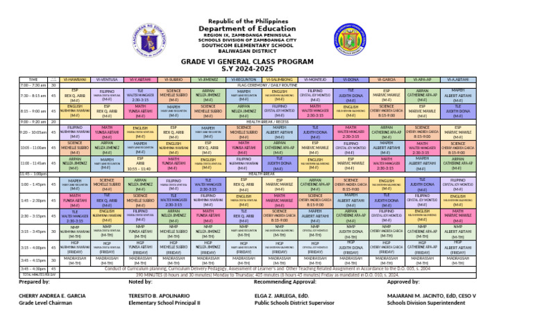 General Class Program Sy24 25 | PDF