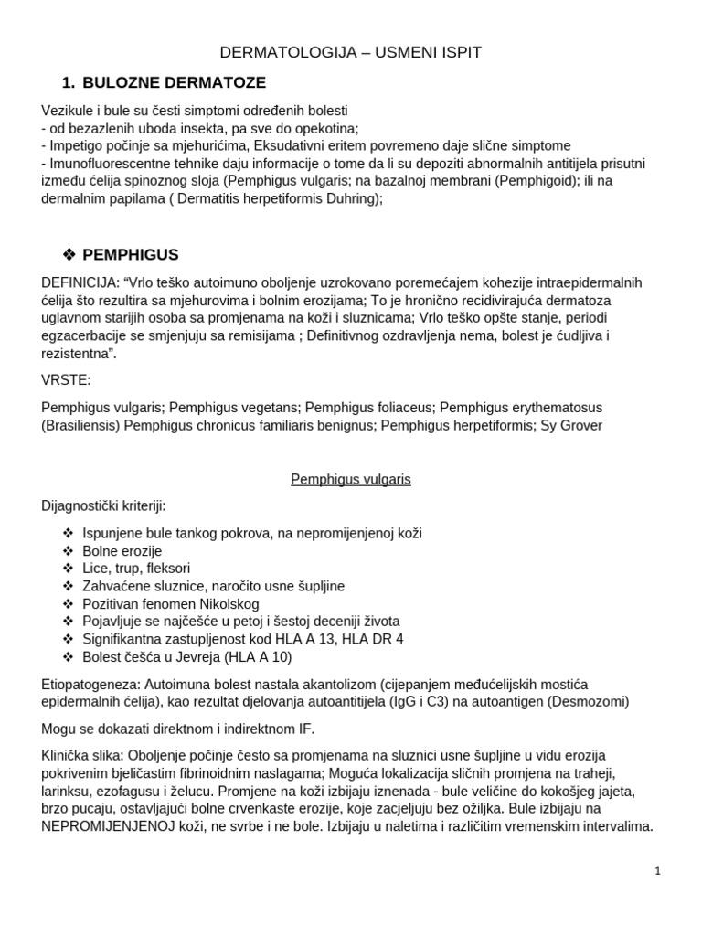 DERMATOLOGIJA Usmeni | PDF