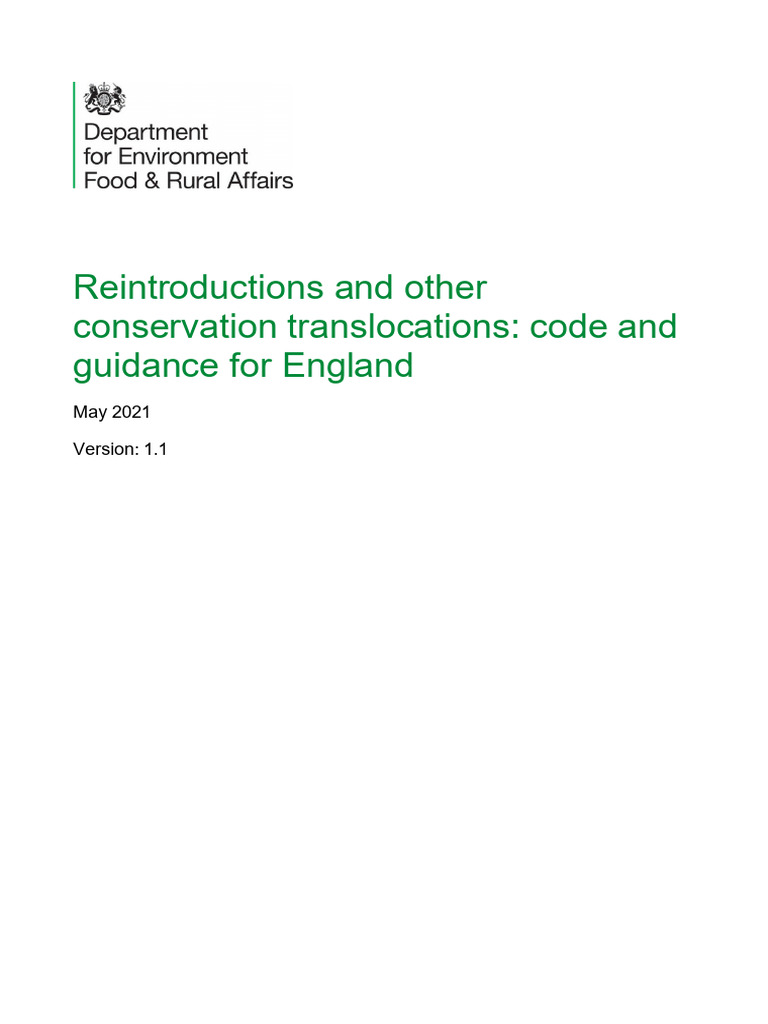 Reintroductions and Other Conservation Translocati | PDF | Risk | Conservation Biology