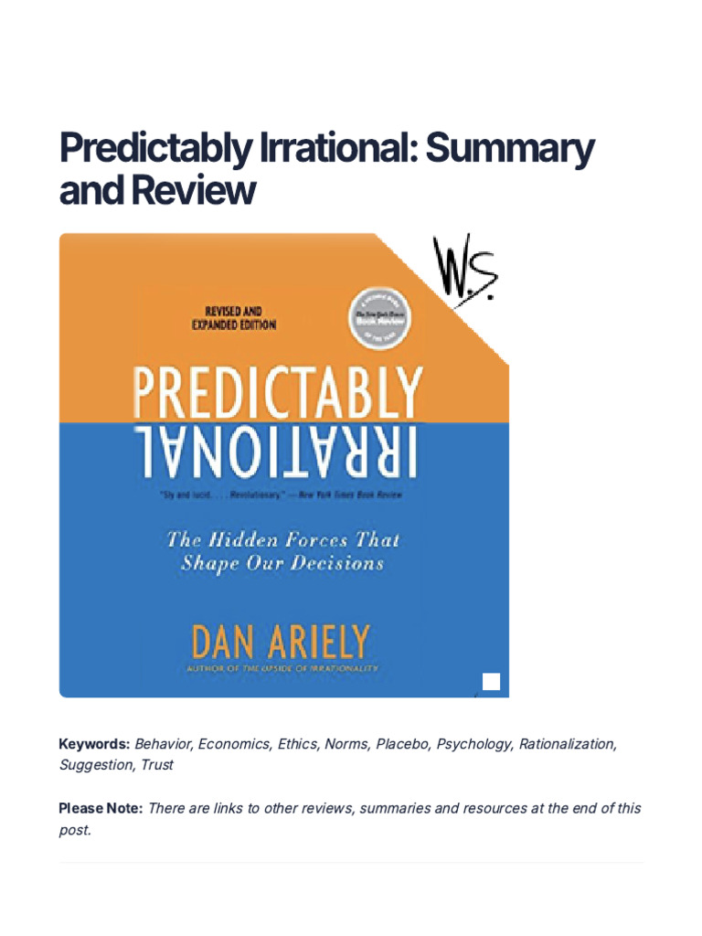 Predictably Irrational - The Hidden Forces That Shape Our Decisions ...