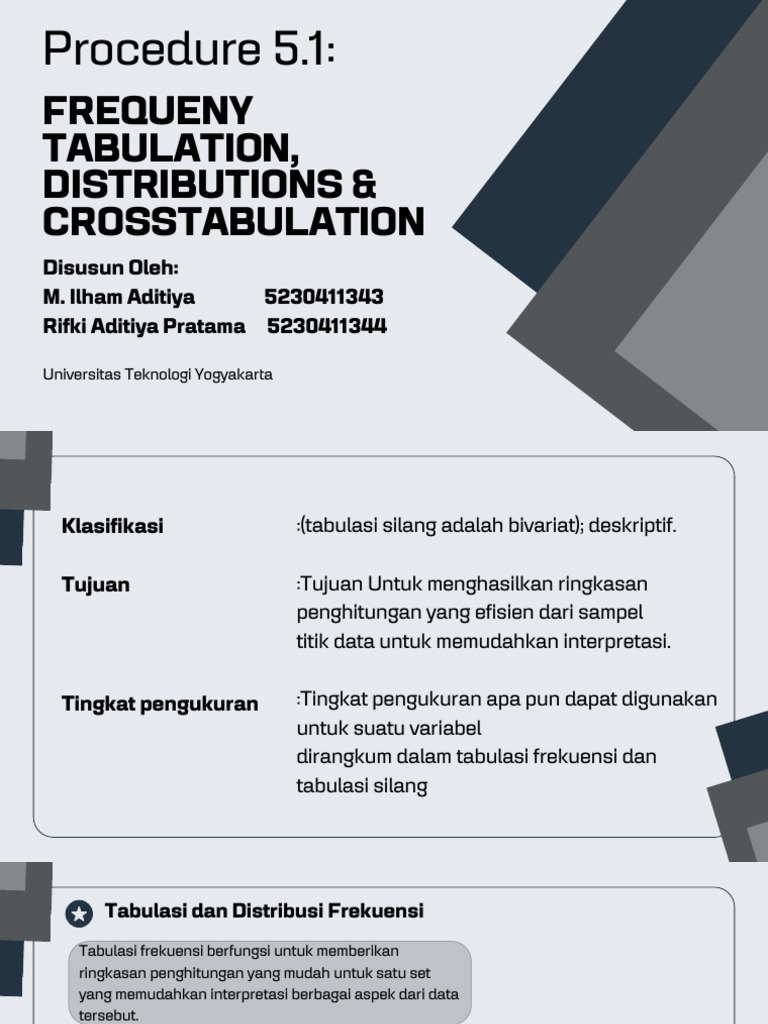 Probabilitas FREQUENY TABULATION | PDF