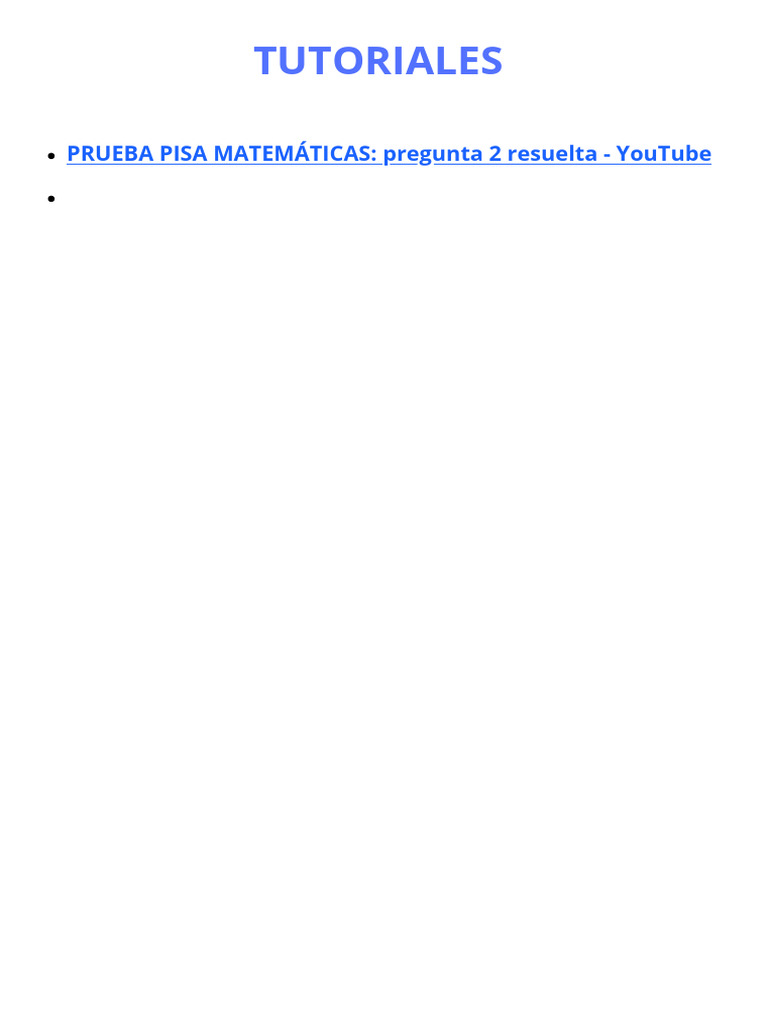 Prueba Pisa Matemáticas Pregunta 2 Resuelta - Youtube | PDF