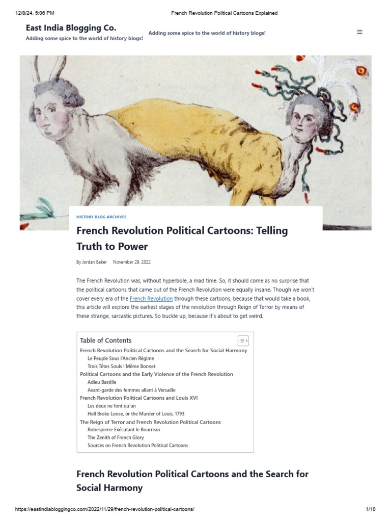 Analyzing French Revolution Cartoons | PDF | French Revolution | Marie ...