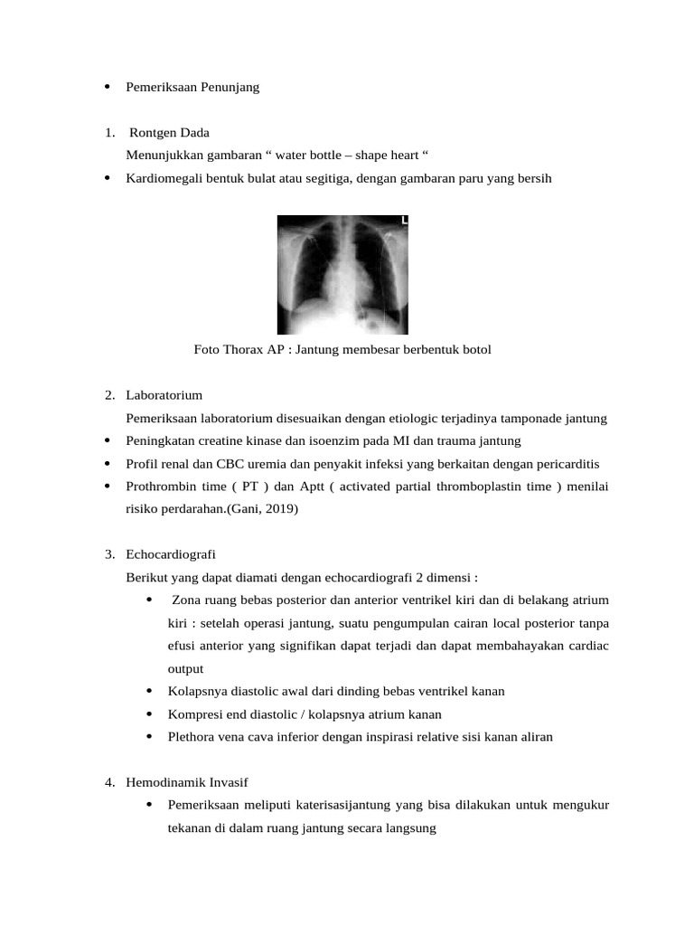 Diagnosa dan Penanganan Tamponade Jantung | PDF