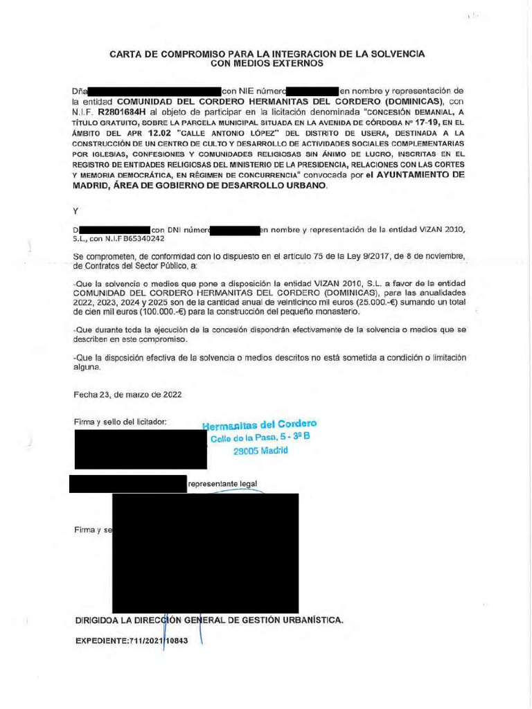 Carta de Compromiso Vizan 2010 | PDF