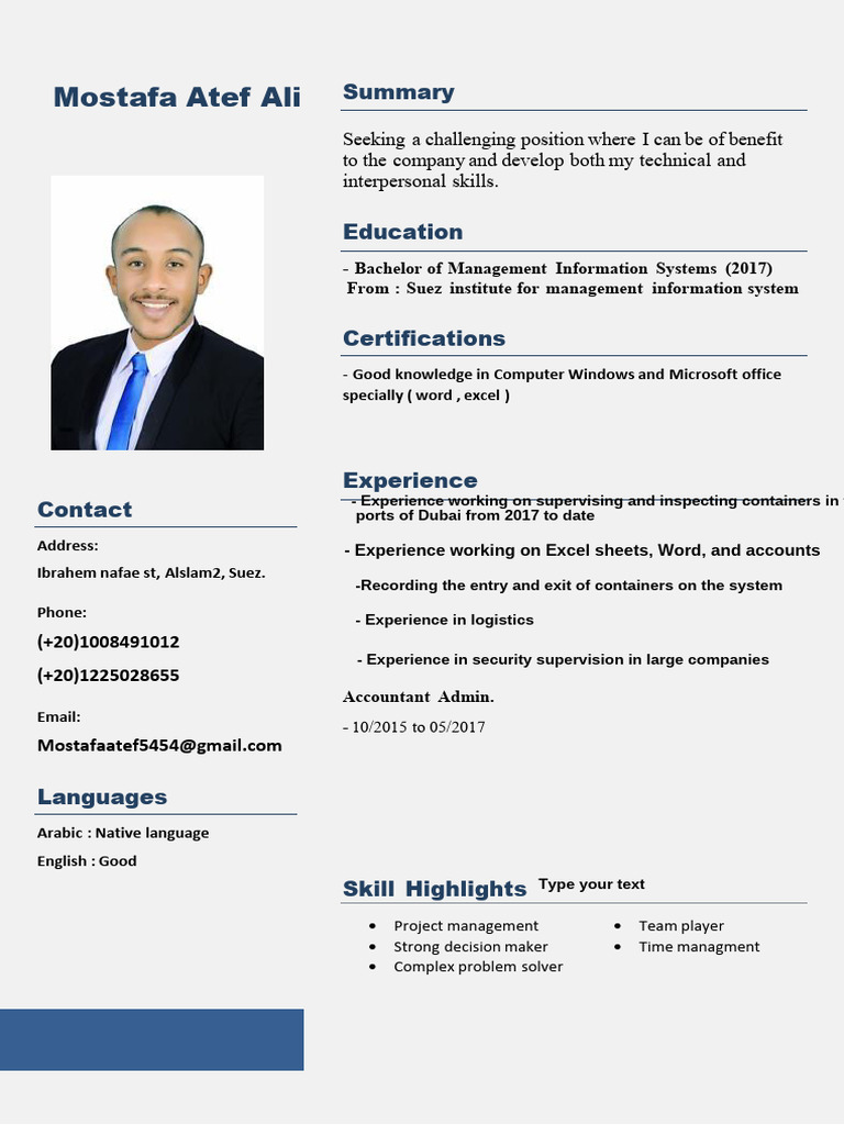 M.atef CV E | PDF