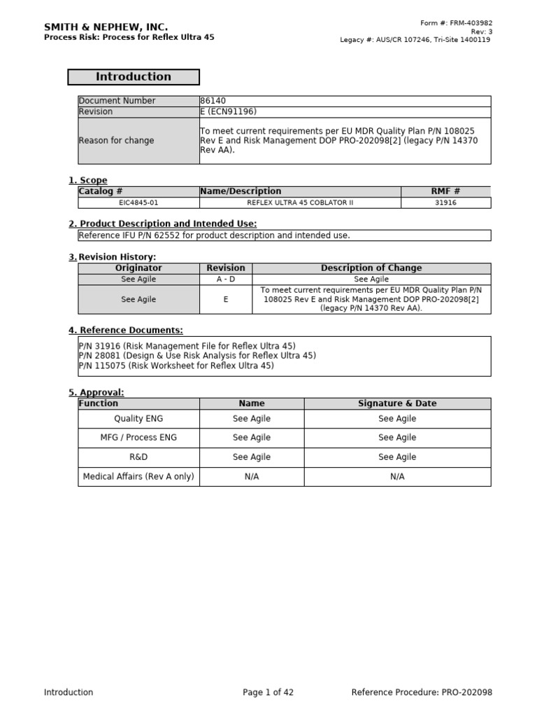Reflex Ultra 45 Process Risk Analysis | PDF | Hazards | Risk