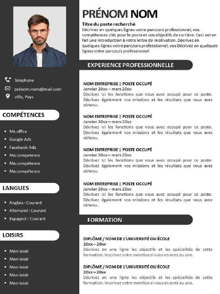 Exemple de CV Luxe | PDF