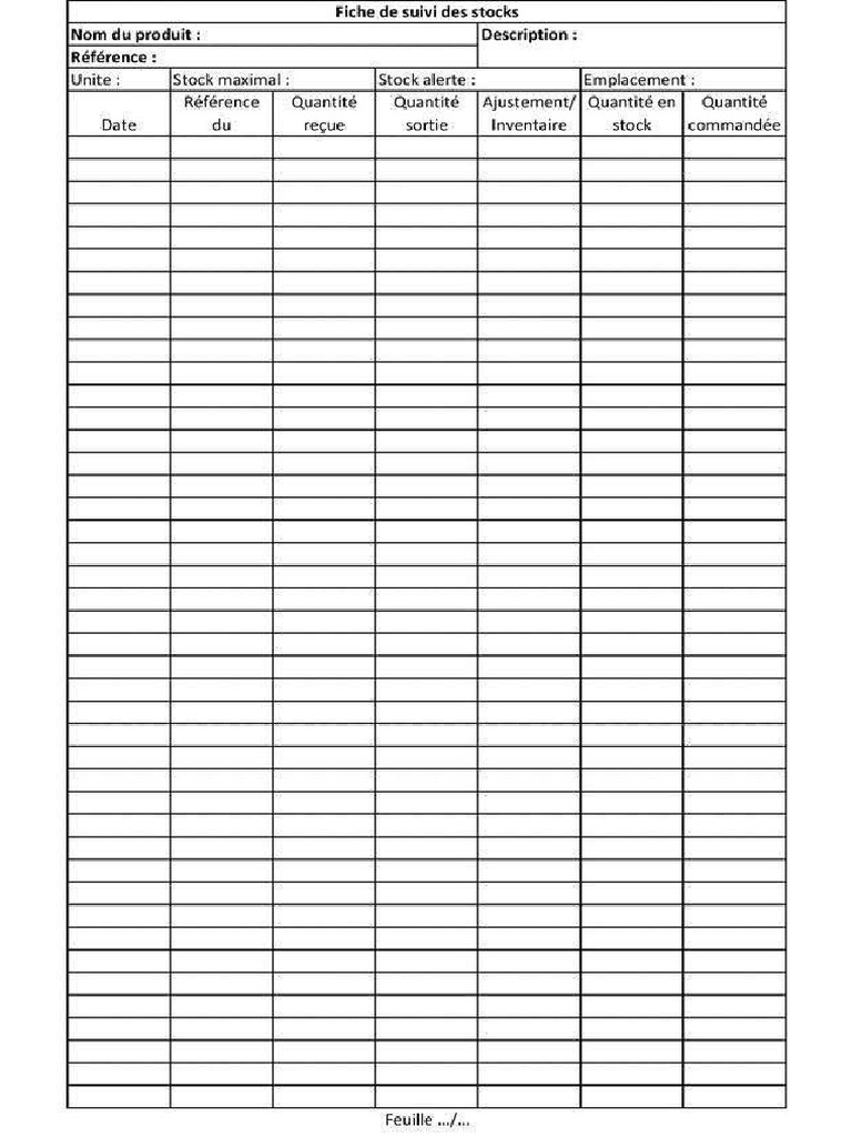 Téléchargement - Fiche de Gestion de Stock | PDF