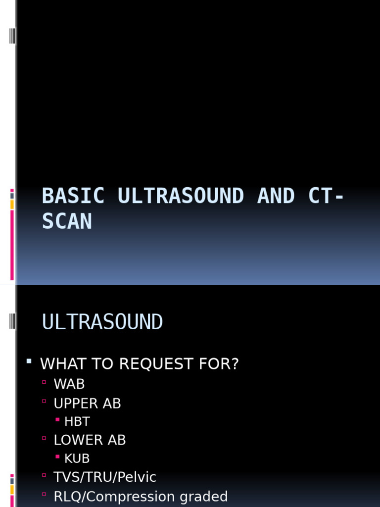 Basic Ultrasound and CT Scan2 | PDF