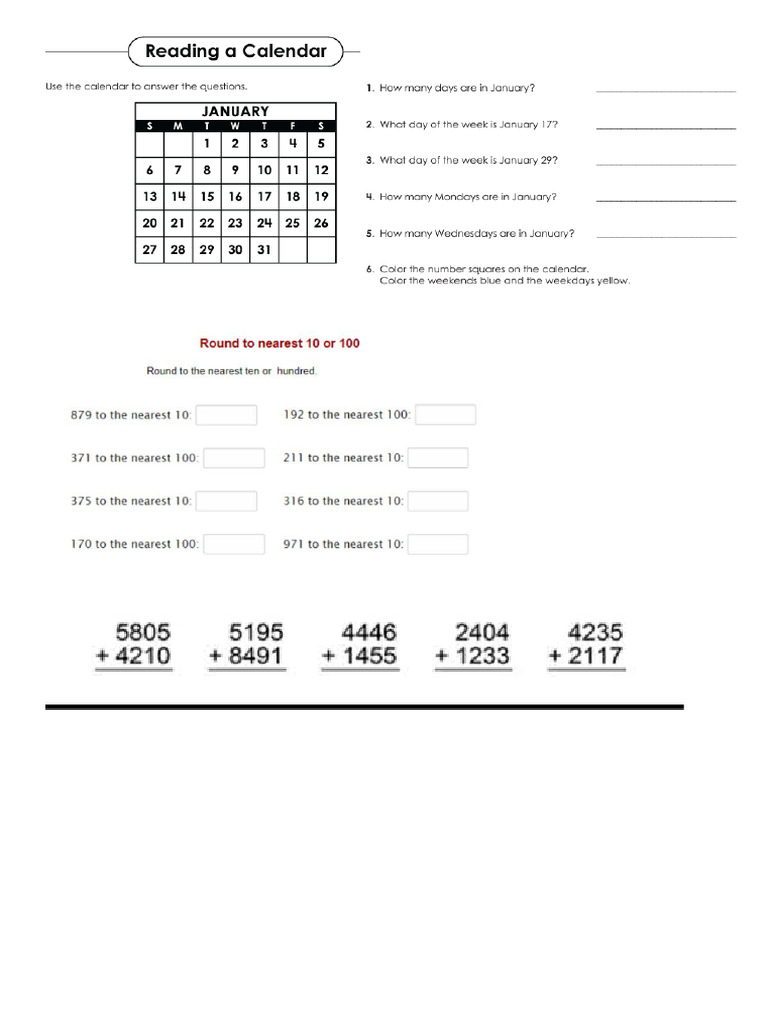 Maths Test Papers From Miss | PDF