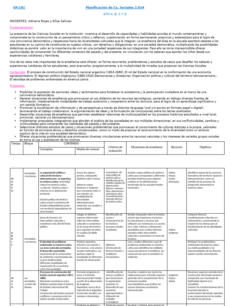 6º Planif. Soc 2024 (2) | PDF | Democracia | Ideologías políticas