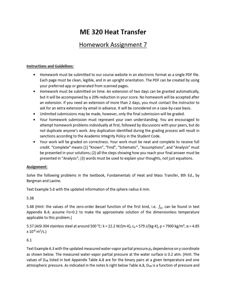 ME 320 HW7 Solutions | PDF | Temperature | Pressure
