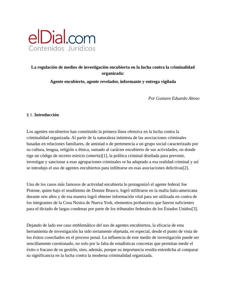 Regulación de Agentes Encubiertos en Delitos | PDF | Crímenes | Crimen ...