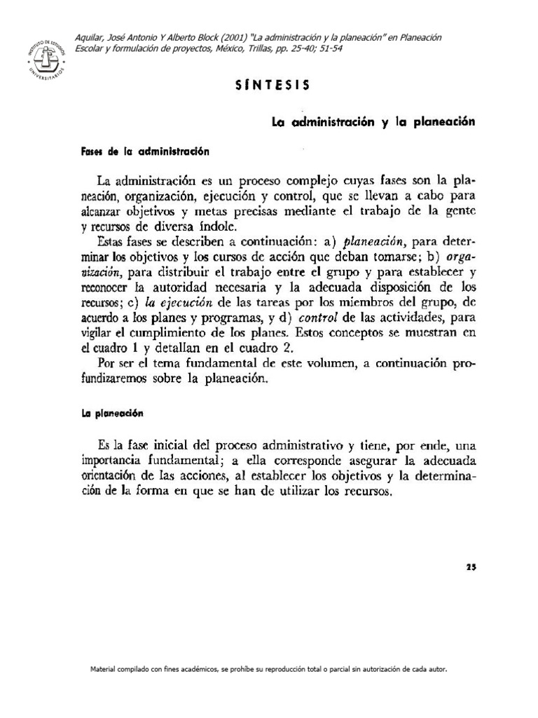 La administraci¢n y la planeaci¢n | PDF