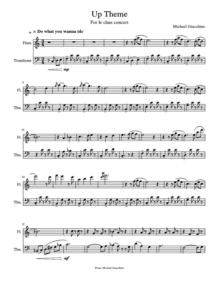 Michael Giacchino - Up Theme | PDF