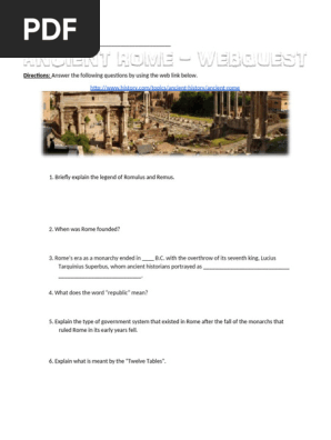 Webquest Ancient Rome All Roads Lead To Rome Engaging With Ancient