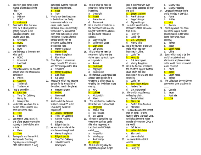 TECHNICAL ENGLISH QUIZ | PDF