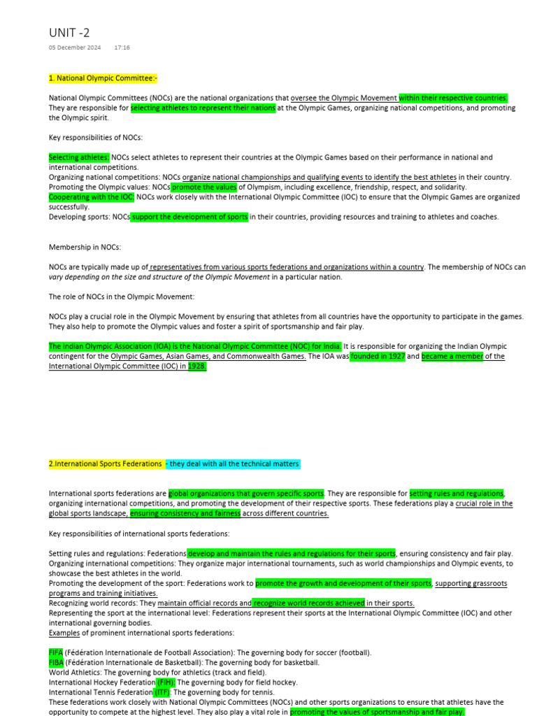 Olympic Education Unit - 2 OKOK | PDF | Sports | Olympic Games