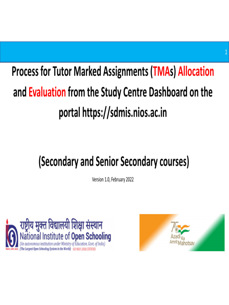 TMA - Allocation - Niskensn - Open School Stuff Nios | PDF | Software | Computing