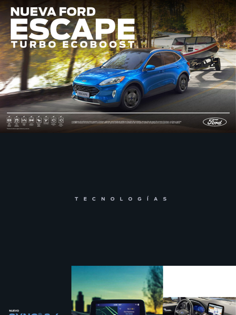 Características De La Nueva Ford Escape Pdf Tracción En Las Cuatro