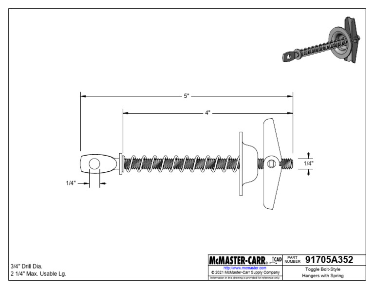 91705A352_Toggle Bolt-Style Hangers with Spring | PDF