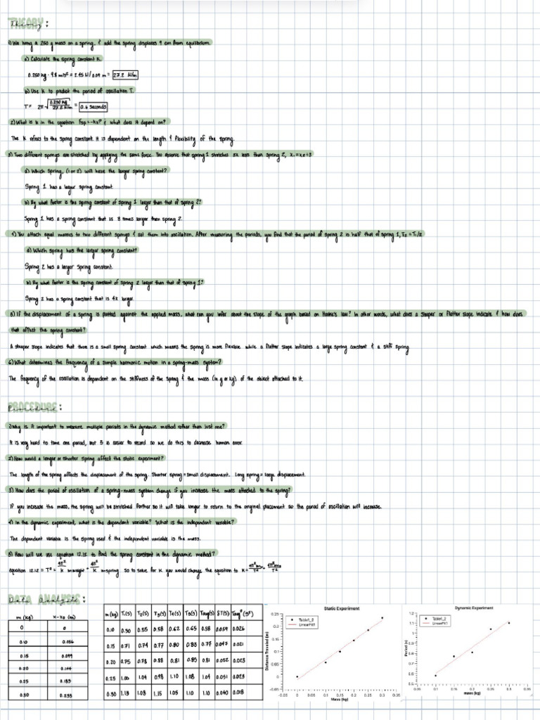 _Oscillation_w_spring_lab_Worksheet | PDF