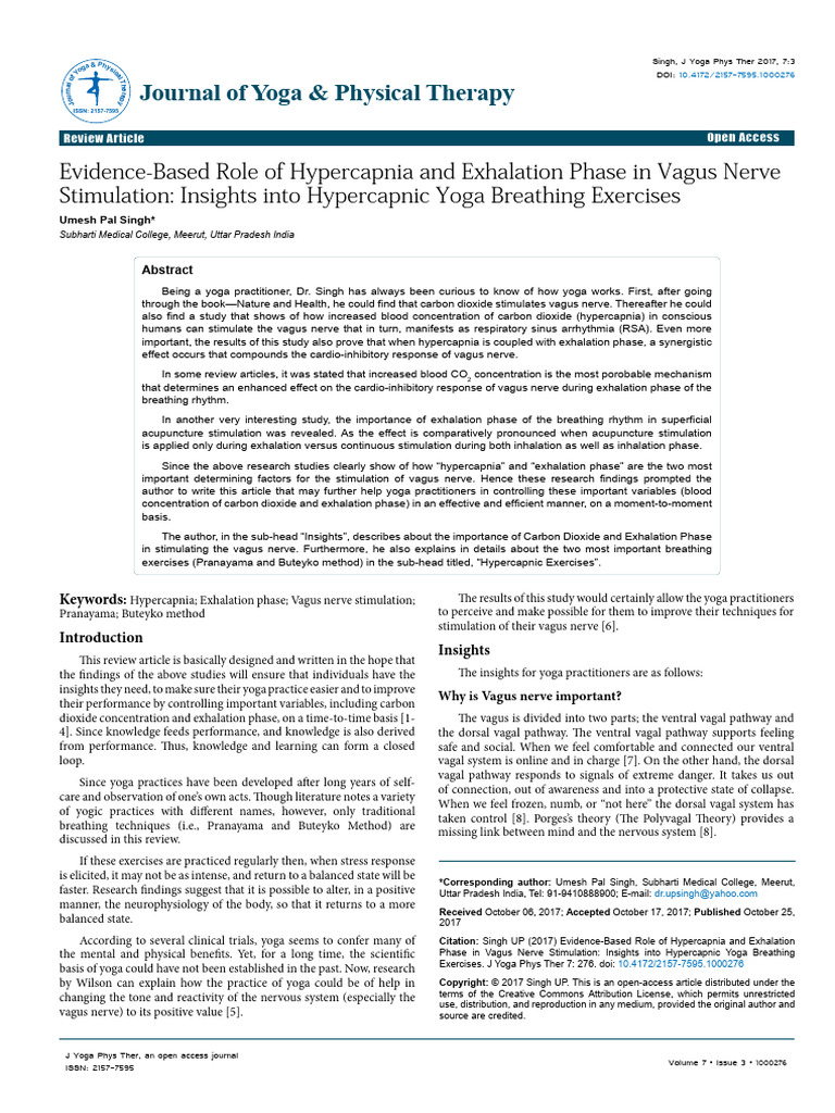 Evidencebased Role of Hypercapnia and Exhalation Phase in Vagus Nerve ...