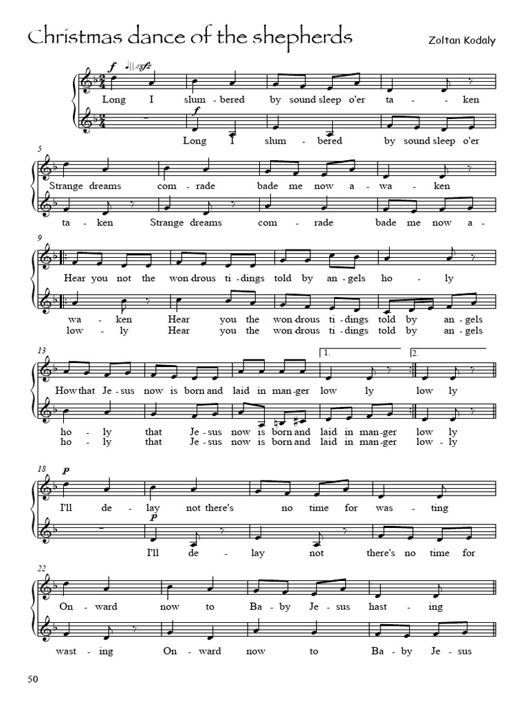 Christmas Dance of The Shepherds Kodaly | PDF