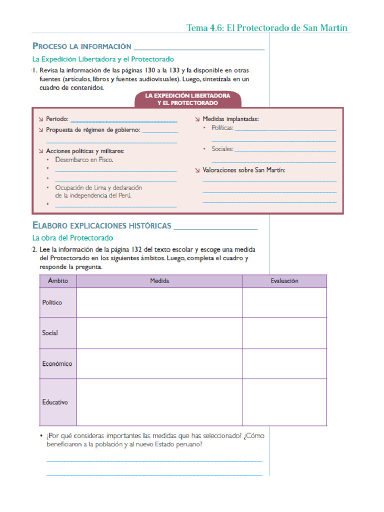 Ficha El Protectorado 3ro | PDF