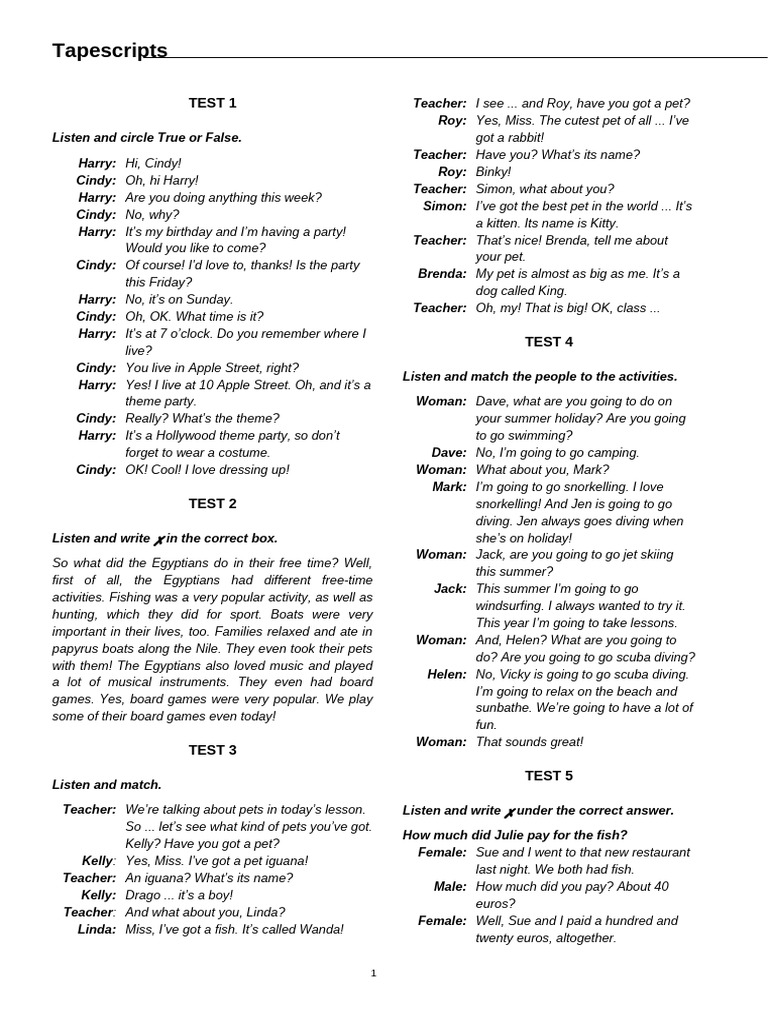 I5 Team 2 Tapescripts | PDF