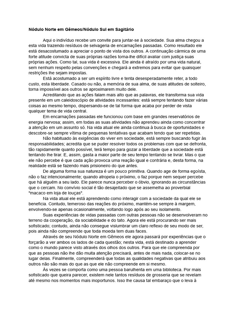 Nódulo Norte em Gêmeos: Aprendizado Social | PDF | Tempo | Vida