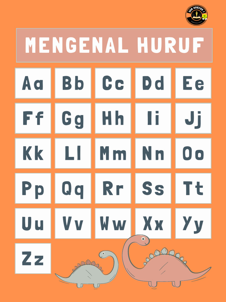 Alphabet Poster in Blue Orange Simple Style | PDF